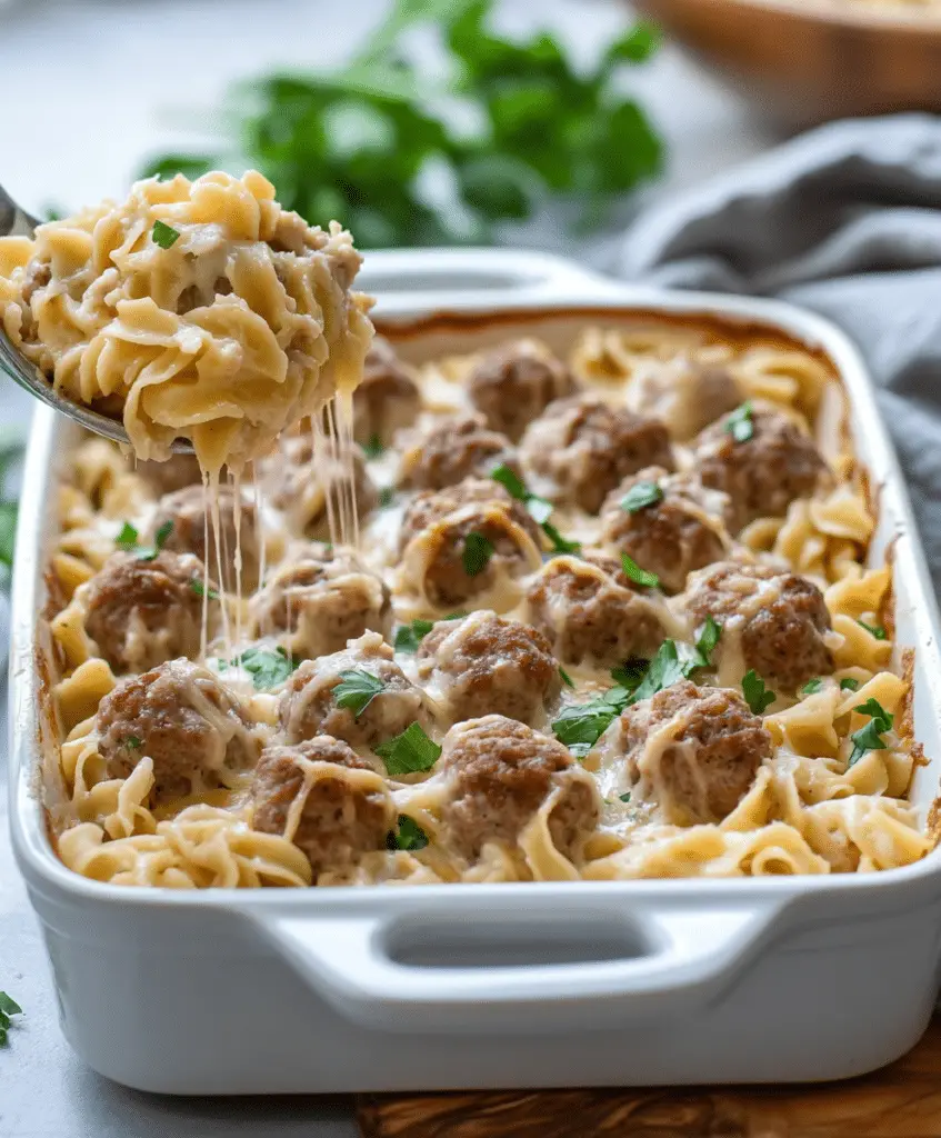Swedish Meatball Casserole Recipe - amandarecipes.com